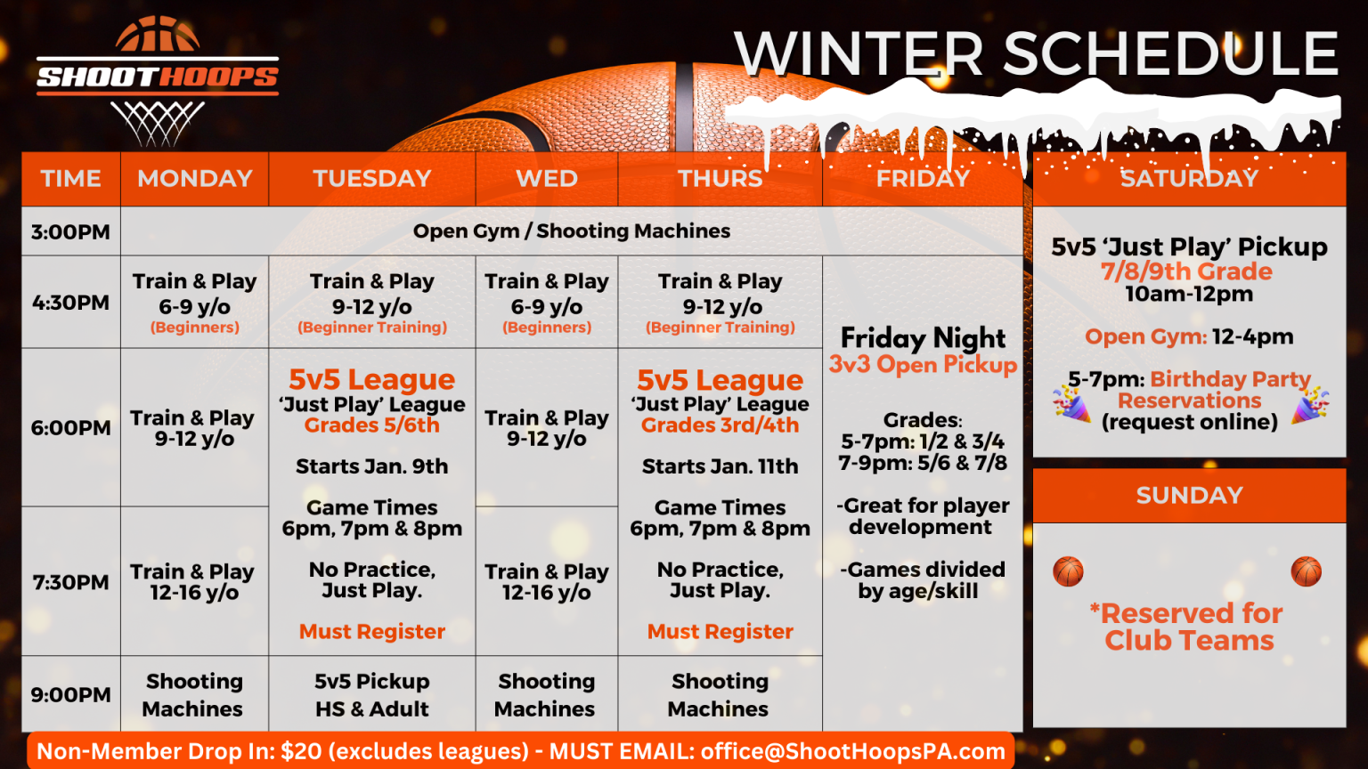 Basketball Training, Leagues, & Clinics | Shoot Hoops PA