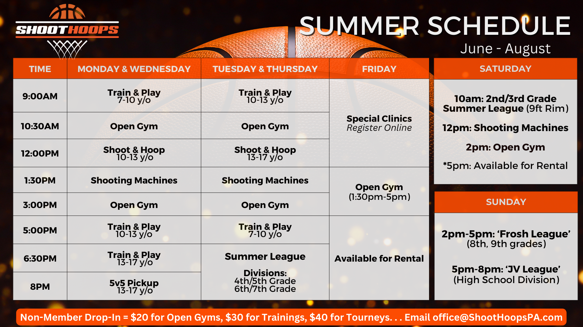 Basketball Training, Leagues, & Clinics | Shoot Hoops PA