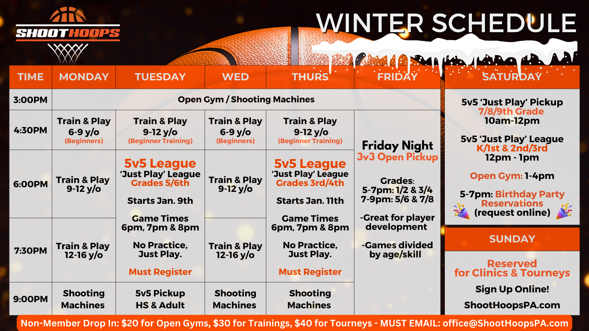 Basketball Training, Leagues, & Clinics | Shoot Hoops PA